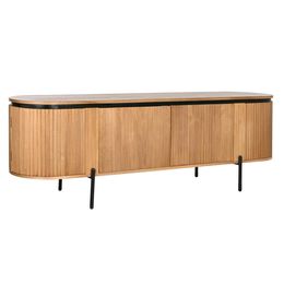 Esprit Home TV-Möbel Home ESPRIT Schwarz natürlich Metall Paulonia-Holz 180 x 40 x 55 cm