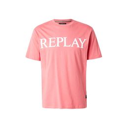 Replay T-Shirt Herren Größe S pastellrot / weiß