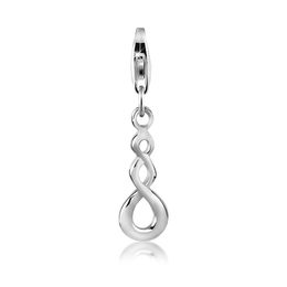 Charm-Einhänger NENALINA "Maori Infinity Kraft Symbol-Charm Twist 925 Silber", silber, Charms, Damen, ohne Stein, Silber 925 (Sterlingsilber)