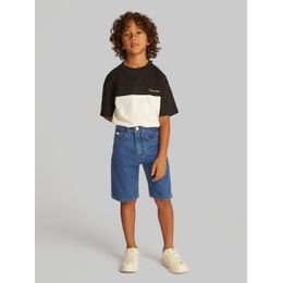 Shorts Calvin Klein Jeans "VIBRANT BLUE RLXD DENIM SHORTS", Jungen, Gr. 10 (140), N-Gr, vibrant blau, Denim/Jeans, Obermaterial: 100% Baumwolle, unifarben, normal, Hosen, in blauer Waschung