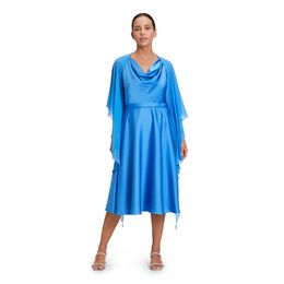 Multifunktionstuch Vera Mont "Vera Mont Chiffonstola mit Knöpfen", Damen, Gr. L, blau (perfect blau), Chiffon, Polyester, modisch, Modetücher, Material