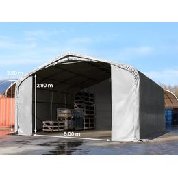 TOOLPORT 7x7m Zelthalle, PVC-Plane, grau, mit Statik (Betonuntergrund) - (49464)