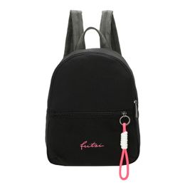 Cityrucksack Fritzi aus Preussen "Jimbo", Gr. B: 10cm, schwarz, Nylon, Kunstfaser, unifarben, casual, Rucksäcke, mit abnehmbarem Schlüsselanhänger