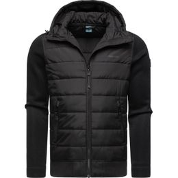 Steppjacke Ragwear "Hallmar Hood", Herren, Gr. M (50), schwarz, Obermaterial: 100% Polyester, Obermaterial Ärmel: 100% Polyester, Innenfutter: 100% Polyester, Wattierung: 100% Polyester, casual, gerade hüftbedeckend, hoch geschlossener Ausschnitt, Langarm Ärmel ohne Ärmelschlitz Rippbündchen, Jacken, Coole Herren Übergangsjacke mit weichen Ärmeln und Kapuze