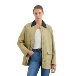 Marc O'Polo Outdoorjacke MARC O'POLO "aus Organic-Cotton-Nylon-Mix", Damen, Gr. 32, forest sand, Obermaterial: 80% Baumwolle, 20% Polyamid, unifarben, casual, relaxed fit, Langarm Manschette, Jacken