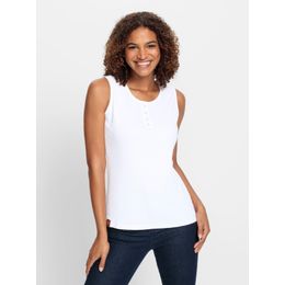 WITT Damen Shirttop in Ripp-Optik, weiß, Größe 38
