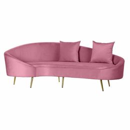 Sofa DKD Home Decor Rosa Golden Metall Polyester (210 x 120 x 84 cm)