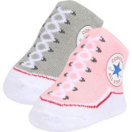 Converse Socken 'Chuck Taylor' M&auml;dchen Gr&ouml;&szlig;e 15/17 grau / mischfarben / pink