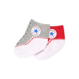 Converse Socken 'Chuck' M&auml;dchen Gr&ouml;&szlig;e 15/17 graumeliert / rot / wei&szlig;