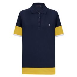 Giorgio Di Mare Poloshirt Damen Gr&ouml;&szlig;e L navy / senf / wei&szlig;