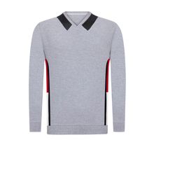 Jacey Quinn Pullover Herren Gr&ouml;&szlig;e XXL graumeliert / rot / schwarz / wei&szlig;