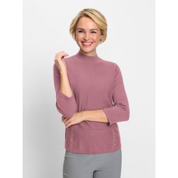 3/4 Arm-Pullover CLASSIC "Pullover", Damen, Gr. 44, lila (hortensie), 50% Modal, 30% Polyamid, 20% Polyester, unifarben, 3/4-Ärmel, Pullover