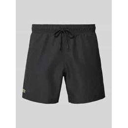 Lacoste Regular Fit Badeshorts mit Logo-Badge