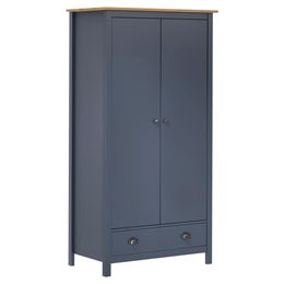 vidaXL Kleiderschrank Mit 2 Türen Hill 89X50X170 Cm Kiefernholz | Farbe: Grau