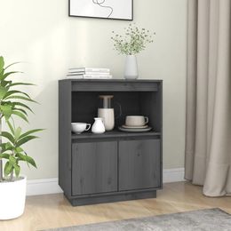 vidaXL Sideboard 60X34X75 Cm Massivholz Kiefer | Farbe: Grau