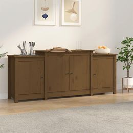 vidaXL Sideboard 164X37X68 Cm Massivholz Kiefer | Farbe: Honigbraun