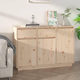 vidaXL Sideboard 110X34X75 Cm Massivholz Kiefer | Farbe: Natur