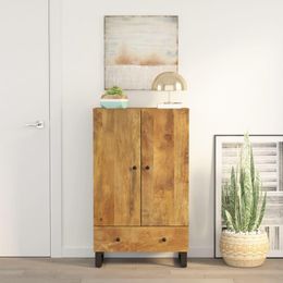 vidaXL Highboard Mit Schublade 60X33X100 Cm Massives Altholz & Eisen | Farbe: Honigbraun | Größe: 60 x 33 x 110 cm