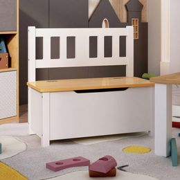 vidaXL Kinderbank Mit Stauraum 60X30X55 Cm Mdf | Farbe: Weiß und Beige