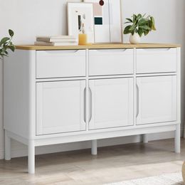 vidaXL Sideboard Floro 114X43X74 Cm Massivholz Kiefer | Farbe: Weiß