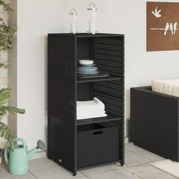 vidaXL Gartenschrank 50X55X115 Cm Poly Rattan | Farbe: Schwarz