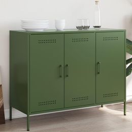 vidaXL Sideboard Oliv 100,5X39X79 Cm Stahl | Farbe: Grün