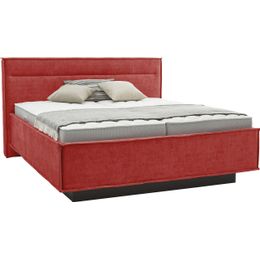 Polsterbett Musterring "JustB SC 100", rot (rot, orange, rot, orange, anthrazit), B:200cm H:115cm L:215cm, Polyester 53%, Polyacryl 40%, Viskose 7%, Betten, inklusive Matratze und Lattenrost, verschiedene Härtegrade und Farben