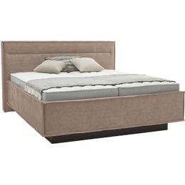Polsterbett Musterring "JustB SC 100", beige (beige, braun, beige, braun, anthrazit), B:200cm H:115cm L:215cm, Polyester 53%, Polyacryl 40%, Viskose 7%, Betten, inklusive Matratze und Lattenrost, verschiedene Härtegrade und Farben