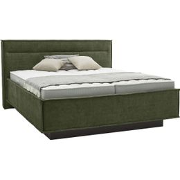 Polsterbett Musterring "JustB SC 100", grün (oliv, oliv, anthrazit), B:200cm H:115cm L:215cm, Polyester 53%, Polyacryl 40%, Viskose 7%, Betten, inklusive Matratze und Lattenrost, verschiedene Härtegrade und Farben