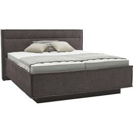 Polsterbett Musterring "JustB SC 100", grau (taupe, taupe, anthrazit), B:200cm H:115cm L:215cm, Polyester 53%, Polyacryl 40%, Viskose 7%, Betten, inklusive Matratze und Lattenrost, verschiedene Härtegrade und Farben