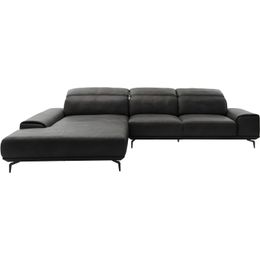 Wohnlandschaft Musterring "MR 2490", schwarz (anthrazit, s), B:342cm T:207cm, Sofas, Wohnlandschaft, Fu&szlig; schwarz, Sitzh&ouml;he 48cm, wahlweise mit Funktionen, Ma&szlig;e 342x207 cm