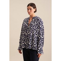 Klassische Bluse Seidensticker "Schwarze Rose", Damen, Gr. 3XL (46), blau (dunkelblau), 100% Viskose, gepunktet, regular fit, ohne Ausschnitt, Blusen, Tunika Punkte