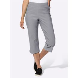 Caprihose Casual Looks, Damen, Gr. 42, Normalgrößen, grau (steingrau), 74% Viskose, 23% Polyamid, 3% Elasthan, unifarben, knielang, Hosen