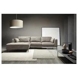 Ecksofa Trendmanufaktur "Luzi, wahlweise mit Schlaffunktion und Bettkasten bestellbar, L-Form", grau (cloud gray), B:280cm H:80cm T:168cm, 100% Polyester, Sofas, Designsofa mit tollem Sitzkomfort, Metallfüße schwarz, Breite 280 cm