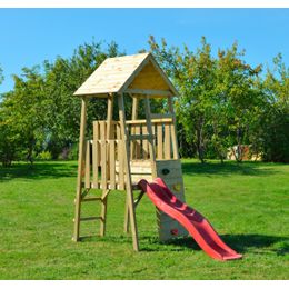 Spielturm WENDI TOYS "WENDI TOYS Hase", beige (natur, rot), Spieltürme, KinderB:110cm H:270cm T:260cm, Holz, BxTxH: 110x260x270 cm, B:110cm H:270cm T:260cm