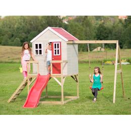 Spielturm WENDI TOYS "WENDI TOYS Elefant", beige (natur, rot), Spieltürme, KinderB:350cm H:242cm T:330cm, Holz, BxTxH: 350x330x242 cm, B:350cm H:242cm T:330cm