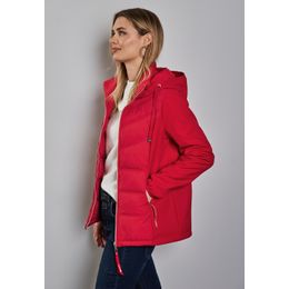 Softshelljacke Street One, Damen, Gr. 36, rot (strong rot), Web, Obermaterial: 100% Polyester, unifarben, casual, tailliert hüftbedeckend, Rundhals, Langarm elastischer Bund, Jacken, mit Kapuze und Tunnelzug