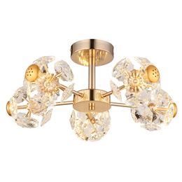 Globo Floriella Deckenleuchte LED Gold, 1-flammig