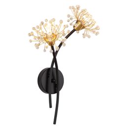 Globo Fiore Wandleuchte Schwarz, 2-flammig