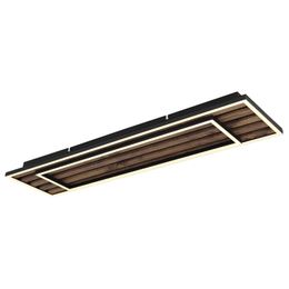 Globo Woody Deckenleuchte LED Naturfarben, Schwarz, 1-flammig
