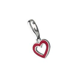 Charm Herz "Herz, Silber 925", rot, Giorgio Martello MILANO, Charms, Damen, Silber 925 (Sterlingsilber)