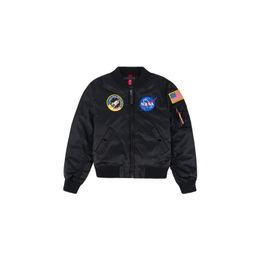 Bomberjacke Alpha Industries "Alpha Industries Kids - Bomber Jackets MA-1 VF NASA Kids", Mädchen, Gr. 14, schwarz, Obermaterial/Futter: 100% Nylon, Jacken