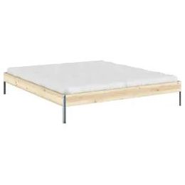 Bettgestell KARUP DESIGN "CORE BED Bodenbett, Holzrahmen, Futonbett, Jugendbett, Holzbett", 180, B:186cm H:34cm L:206cm, Betten, Massivholzbett mit Lattenrost, Kiefer massiv, Doppelbett ohne Kopfteil