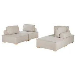 Beliani Sofa Set Polsterbezug helles Beige 4-Sitzer TIBRO