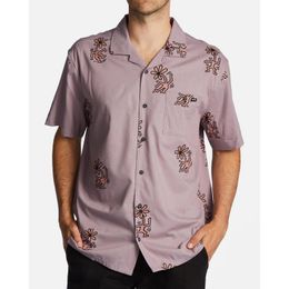 Billabong Kurzarmhemd &raquo;Flower Dance Vacay&laquo; Grey Violet XS - US-Gr&ouml;&szlig;en US-Gr&ouml;&szlig;en XS Stoff: Baumwoll-Viskose-Mischgewebe