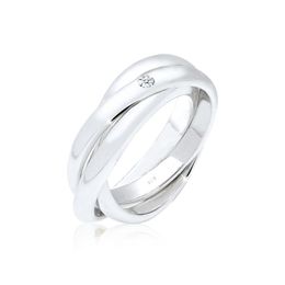 Elli DIAMONDS Verlobungsring »Verlobungsring Diamant 0.03 ct. 925 Silber« Weiß 52 mm Ring für Damen mit Diamant im Brillantschliff