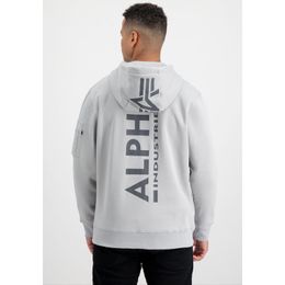 Alpha Industries Kapuzensweatshirt »BACK PRINT HOODY« pastel grey L L Alpha Logo Druck auf der Kapuze und Rücken