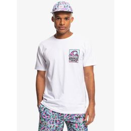 Quiksilver T-Shirt &raquo;x Stranger Things Outsiders&laquo; White S S Stoff: Baumwollstoff