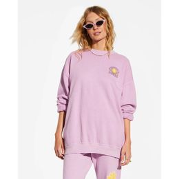 Billabong Sweatshirt »Ridin Happy« Lady Lavender XL XL Stoff: Recycling-Baumwoll-Fleece-Stoff