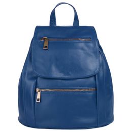 Samantha Look Cityrucksack echt Leder, Made in Italy blau B/H/T: 24 cm x 27 cm x 11 cm B/H/T: 24 cm x 27 cm x 11 cm Länge 27 cm x Breite 24 cm x...